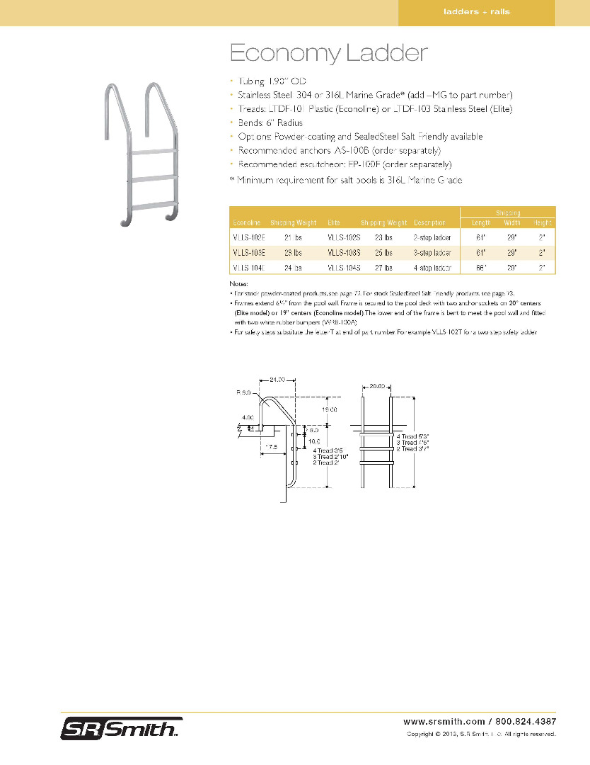 Economy Ladders | Pool Ladders & Rails | S.R.Smith