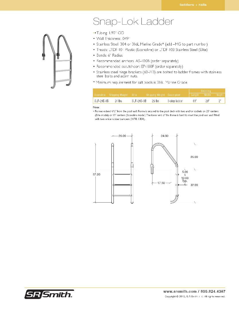 Snap Lok Ladders | Pool Ladders & Rails | S.R.Smith