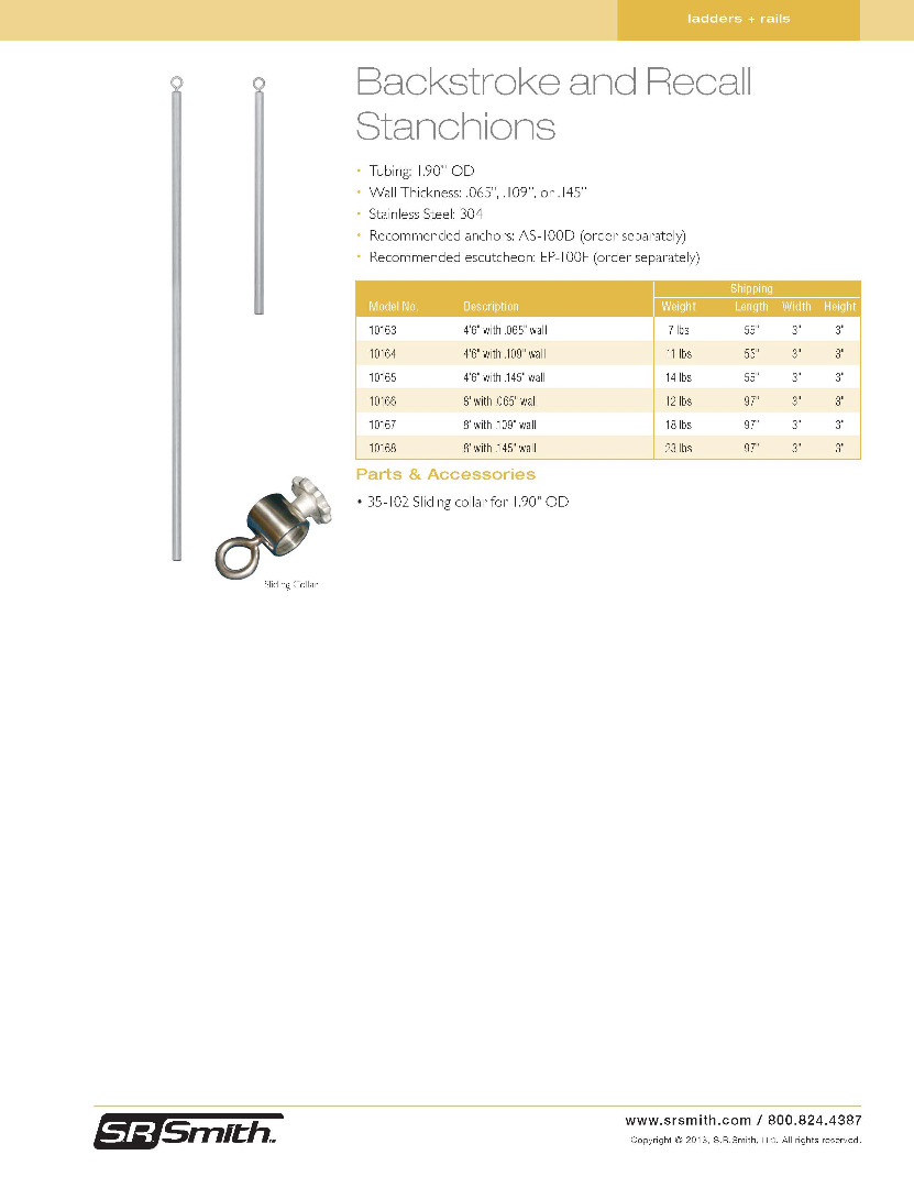 Stanchion Post | Pool Rails and Ladders | S.R.Smith