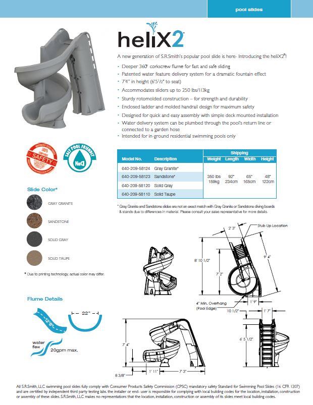 heliX2® Pool Slide | S.R.Smith Pool Slides