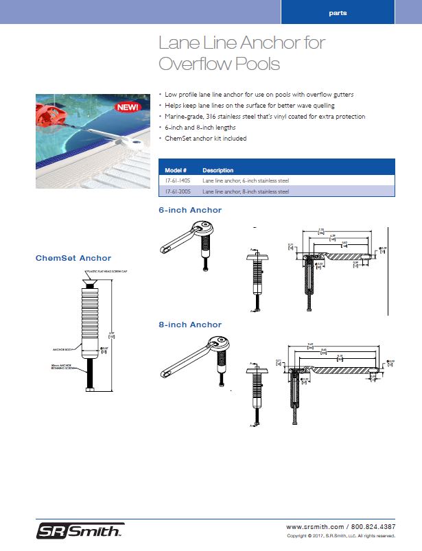 Lane Line Anchor for Overflow Pools | S.R.Smith