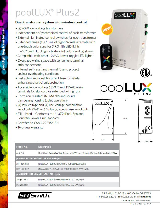 poolLUX™ Plus2 Dual Transformer | S.R.Smith Pool Lighting