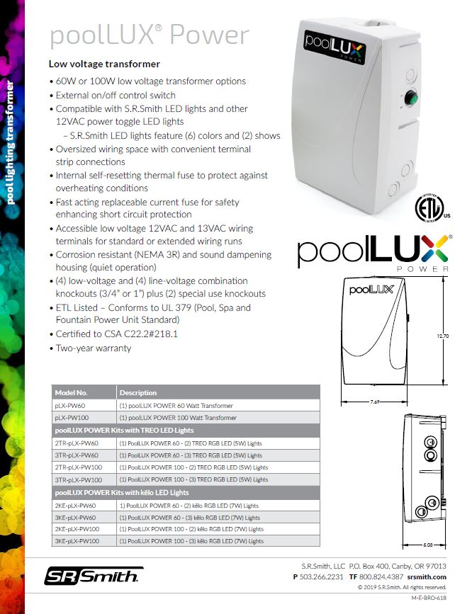 poolLUX™ Power Transformer | Pool Lighting | S.R.Smith