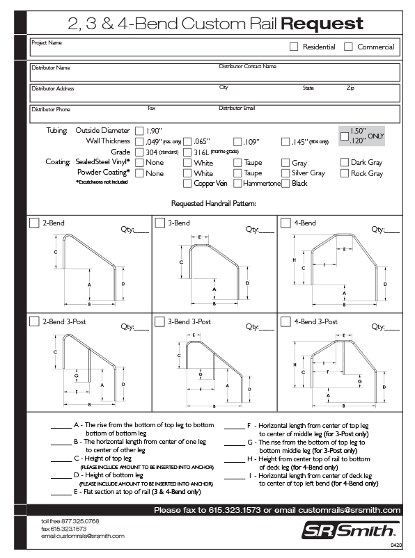 2 Bend Extended ADA Stair Rail - S.R. Smith Products