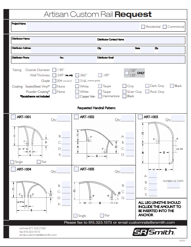 Artisan Series Stair Rail (ART-1002) | S.R.Smith